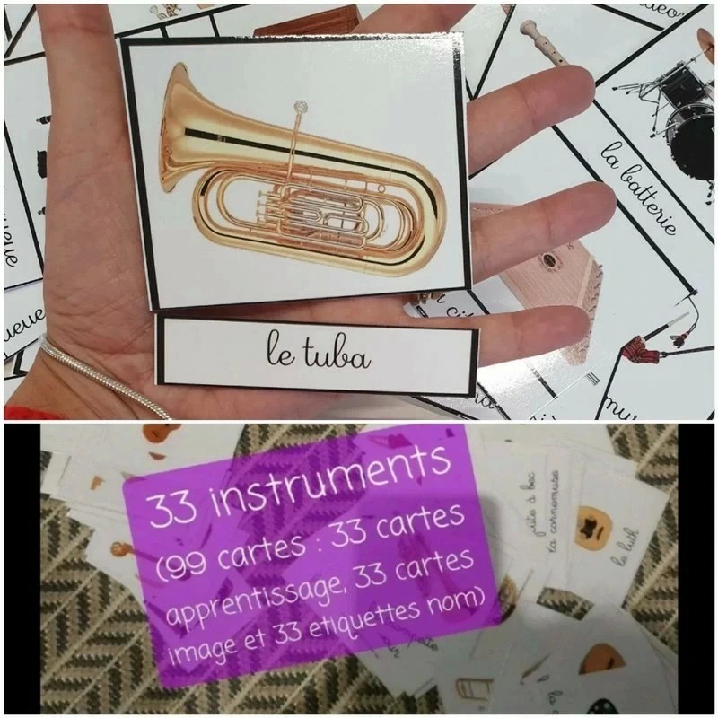 Les instruments de musique - Jeux Montessori