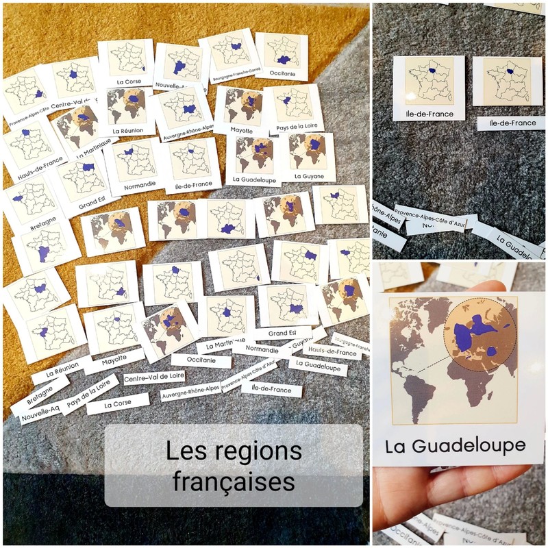 Les régions de France - Jeux Montessori
