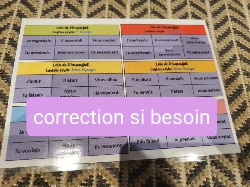 Pack de 4 lotos de conjugaison - Jeux Montéssori