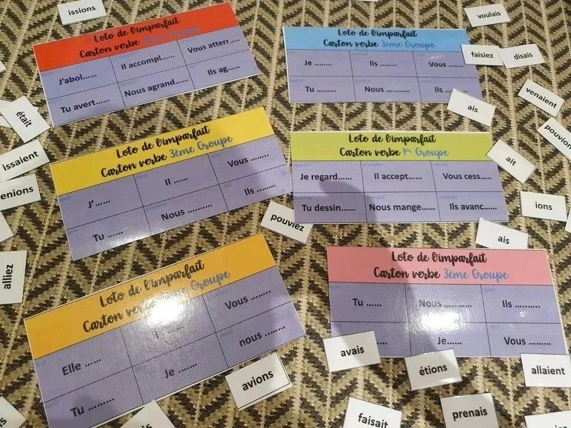 Pack de 4 lotos de conjugaison - Jeux Montéssori