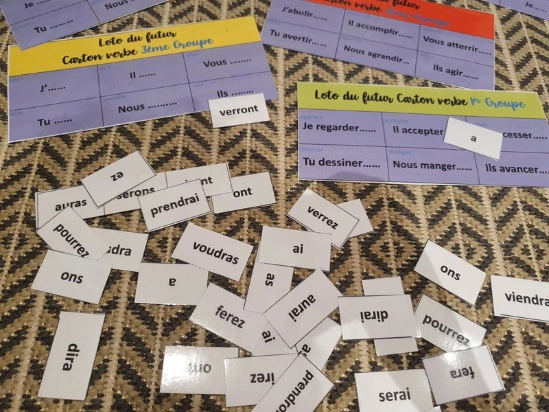 Pack de 4 lotos de conjugaison - Jeux Montéssori