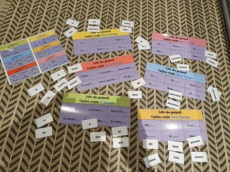 Pack de 4 lotos de conjugaison - Jeux Montéssori